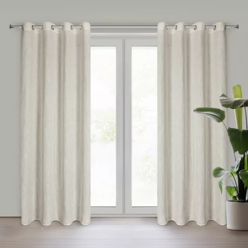Zasłona naturalna z dodatkiem lnu w stylu eko 140x250 cm przelotka ...